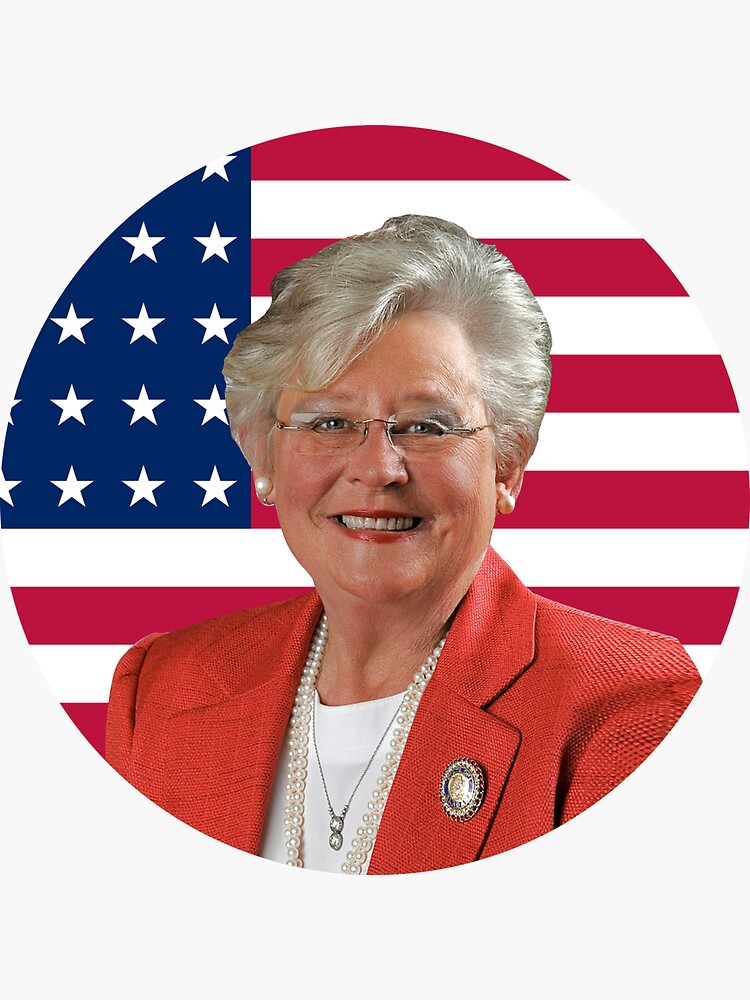 "Kay Ivey American Flag" Sticker by PoliVault | Redbubble