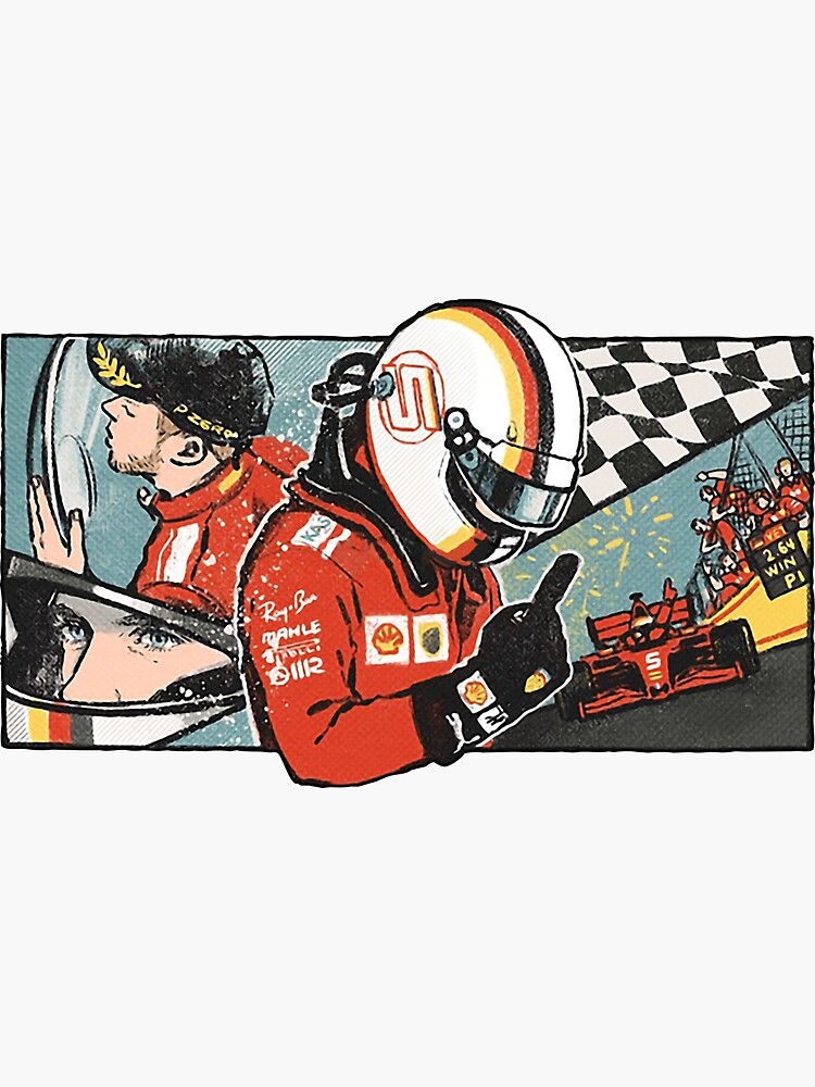 "sebastian vettel" Sticker for Sale by Bitterlore | Redbubble