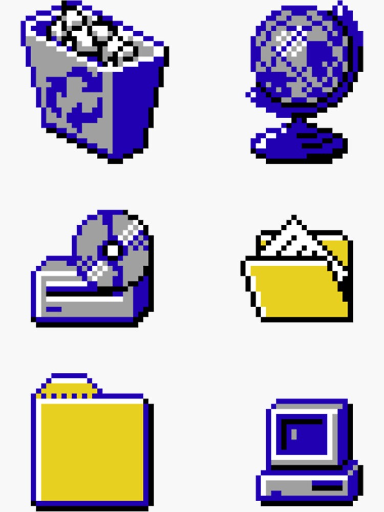 "Windows 98 Icons Classic ." Sticker by dorianapuih | Redbubble