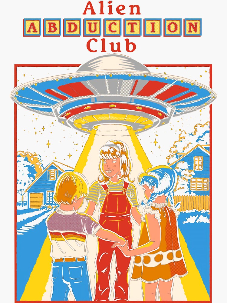 "Alien Abduction Club Men's" Sticker for Sale by DahnkeBinney | Redbubble