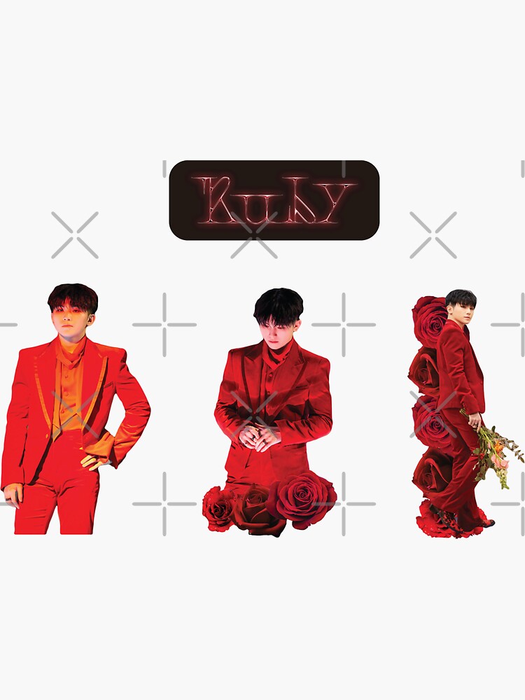 "Seventeen's Woozi Ruby Set" Sticker by CrownMaru | Redbubble