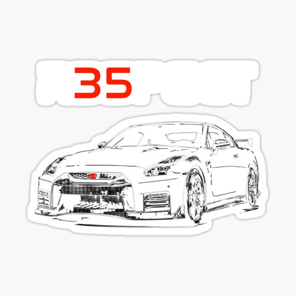 "R35 GTR GT-R Skyline Respect JDM Tuner Drift Racing " Sticker for Sale ...