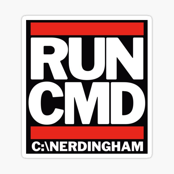 "RUN CMD" Sticker for Sale by nerdingham | Redbubble