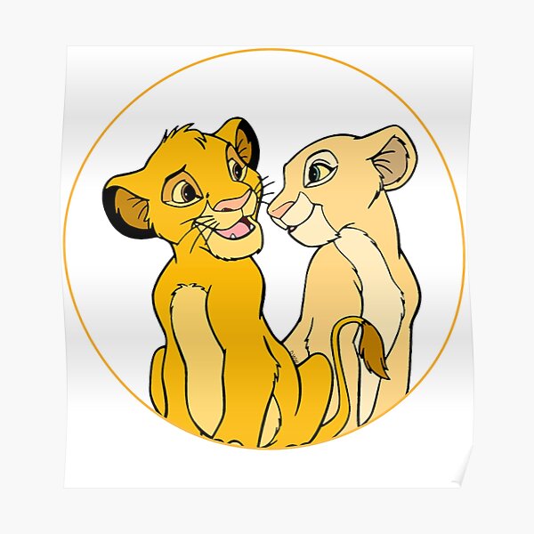 "Simba and Nala - Lion King" Poster for Sale by RMelissart | Redbubble
