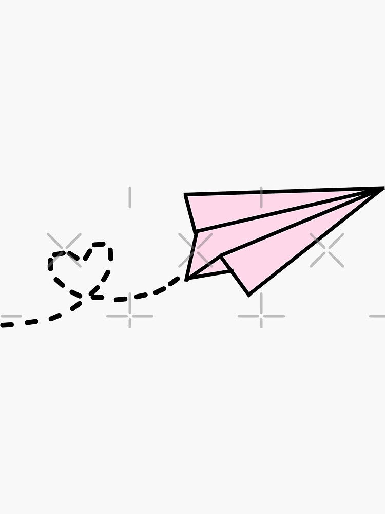 "Paper plane heart loop pink pastel" Sticker by Bonicrazypeople | Redbubble