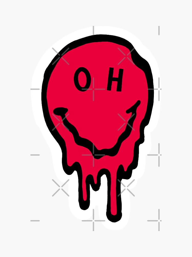 "OSU Drippy Smiley Face" Sticker for Sale by evedickers3 | Redbubble