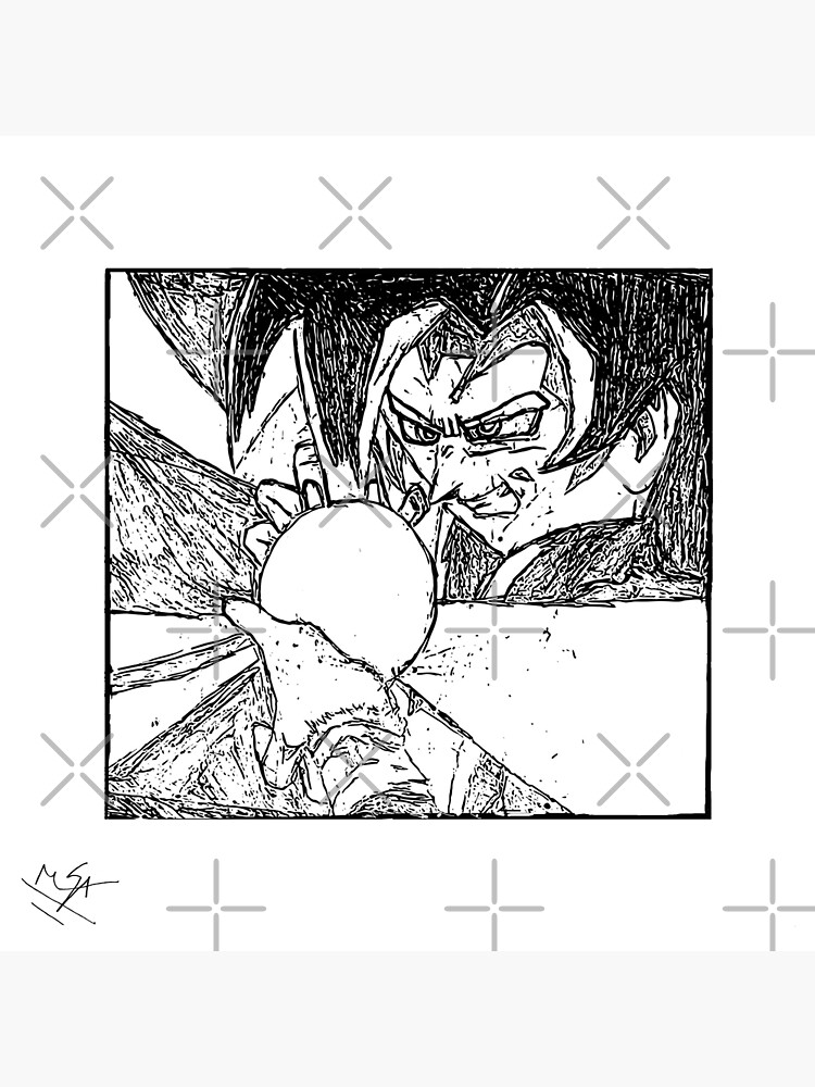 "Super Saiyan Goku Kamehameha (Sketch) Left Hand" Poster for Sale by ...