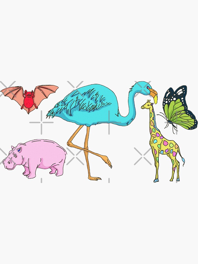 "Animal jumble up" Sticker by ElsieVirgo91 | Redbubble