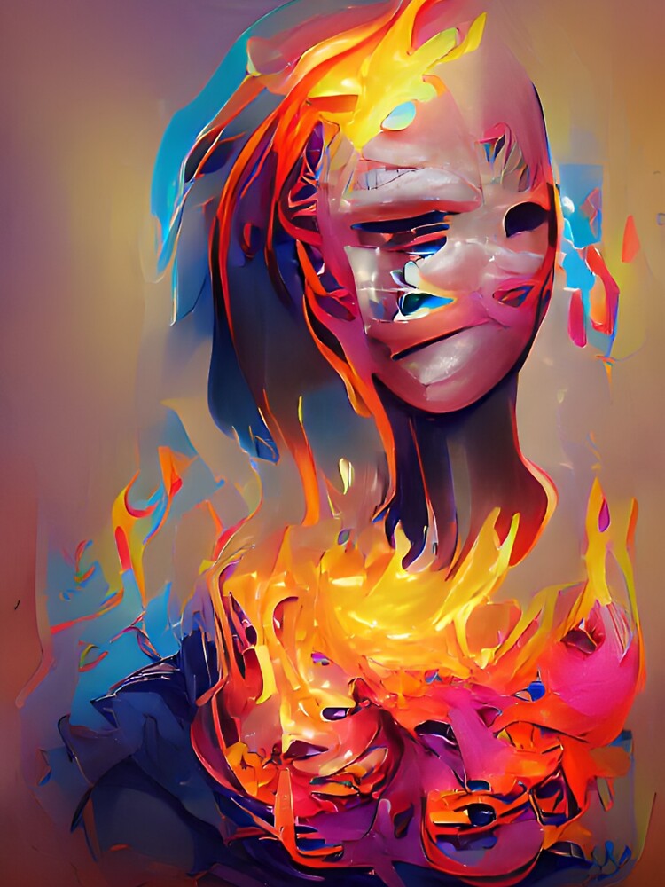 "The Burning Face " Sticker by LABAZA | Redbubble