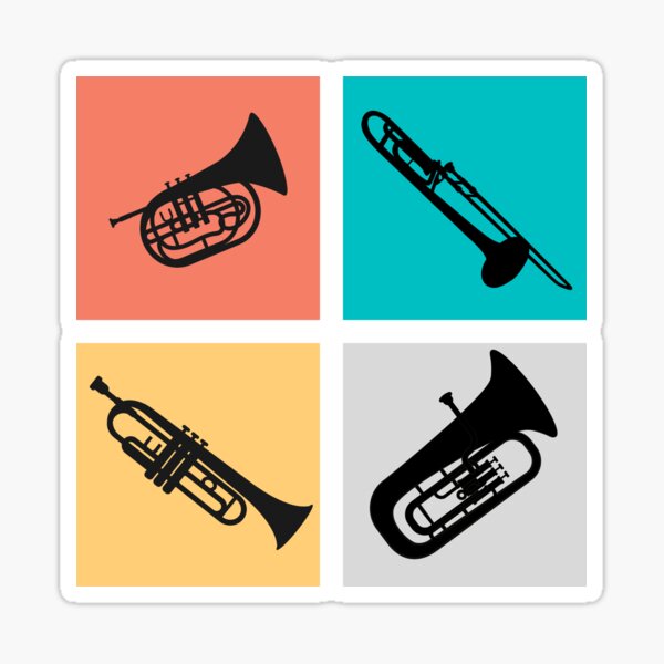 "Brass Instruments" Sticker for Sale by BlakefourDesign | Redbubble