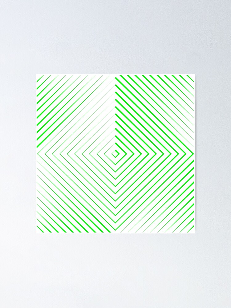 Póster «Verde neón, ilusión óptica, degradado de color, arte óptico ...