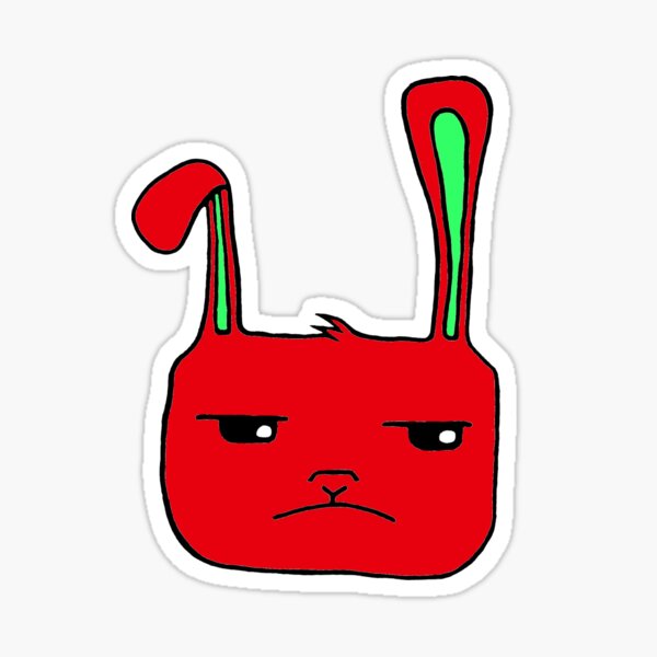 "Side eye bunny - Red" Sticker for Sale by MDHatch | Redbubble