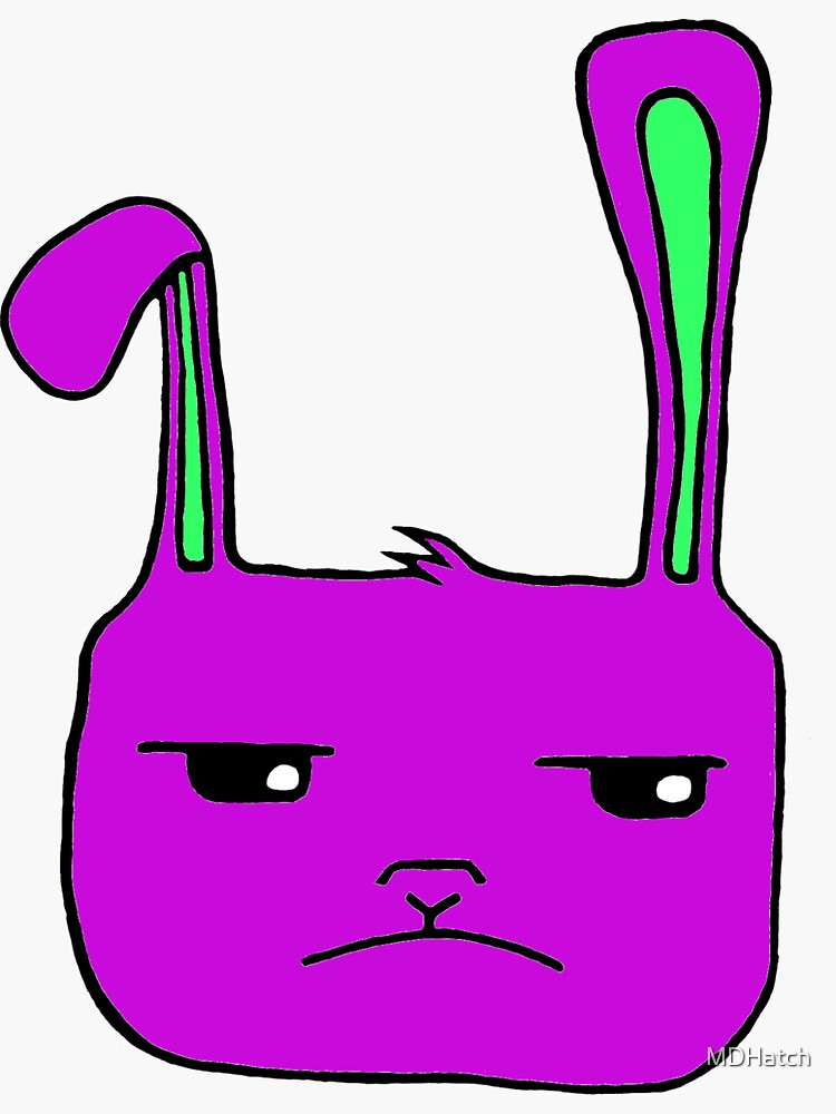 "Side eye Bunny - Pink" Sticker by MDHatch | Redbubble