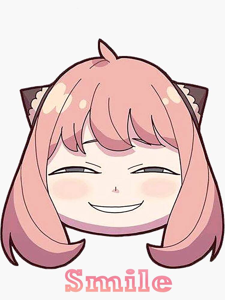 "Anya Let's Smile // Spy X Family" Sticker by kambeshop | Redbubble