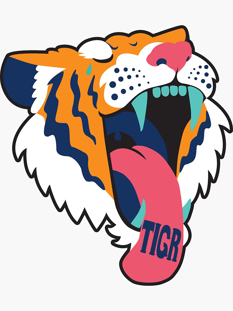 "TIGR head" Sticker by TurquesTavern | Redbubble