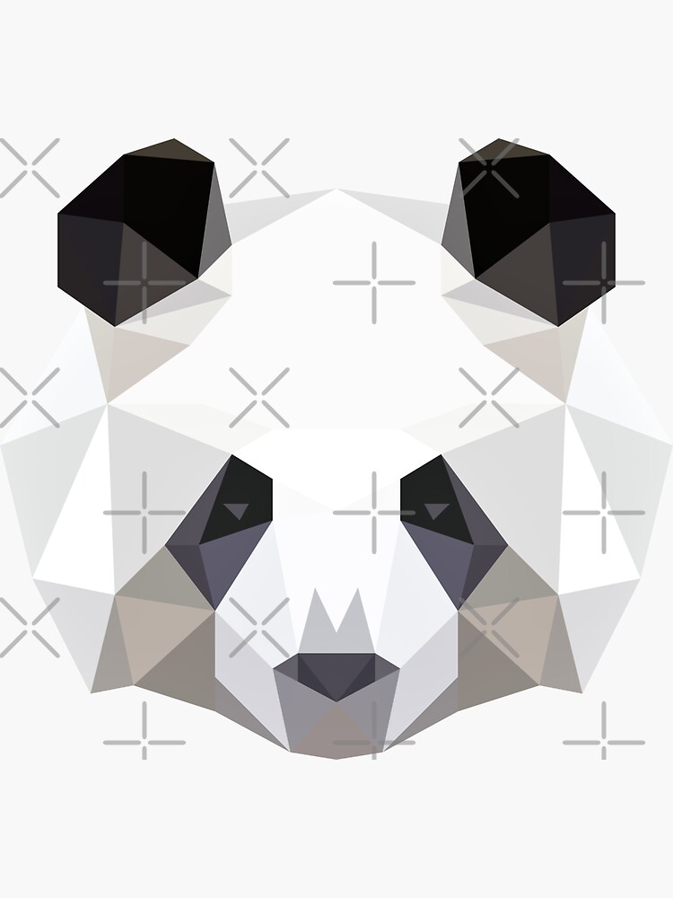 "Panda Bear Face - Polygon Art" Sticker for Sale by TheEndlessStore ...