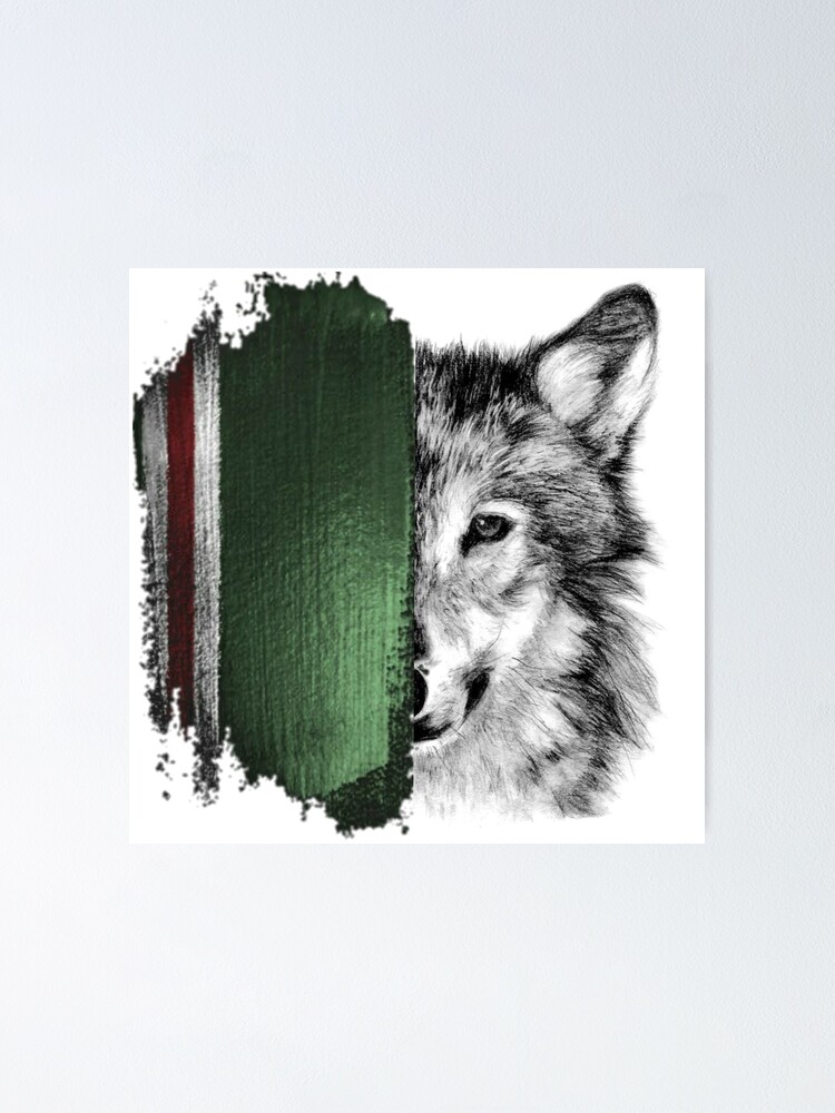 "Chechen flag with wolf" Poster by adamedil | Redbubble