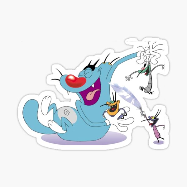 "Oggy and the Cockroaches" Sticker for Sale by saaddanger | Redbubble