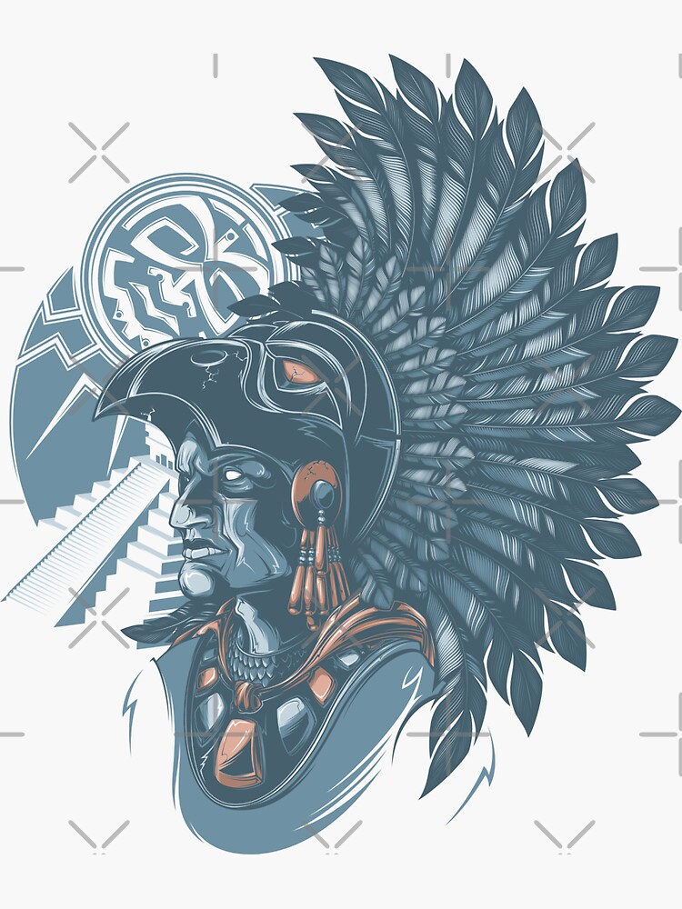"Aztec Warrior" Sticker by vortiz614 | Redbubble