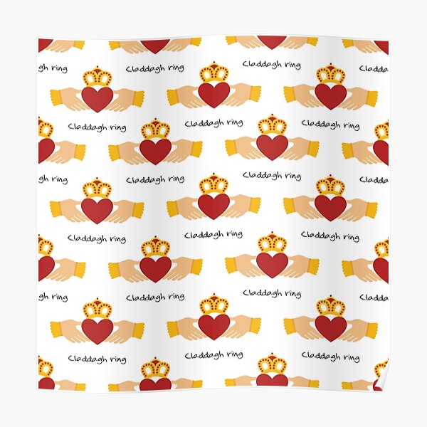 "claddagh ring pattern" Poster for Sale by zizimentos | Redbubble