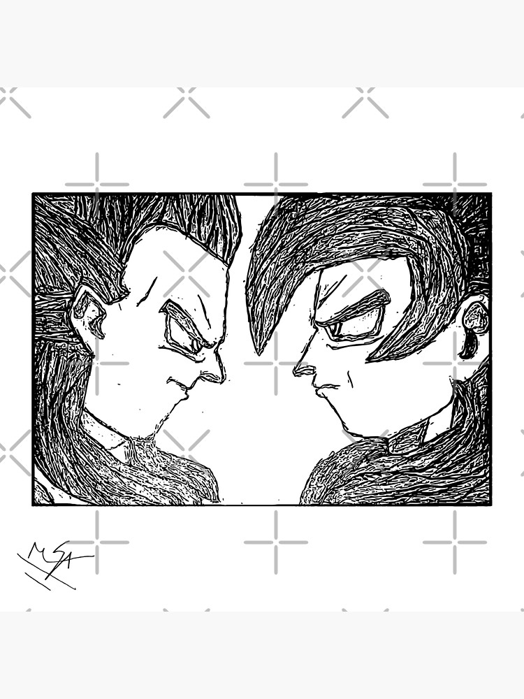 "Goku vs. Vegeta (Sketch) Left Hand" Poster for Sale by ArtSurvivalLife ...