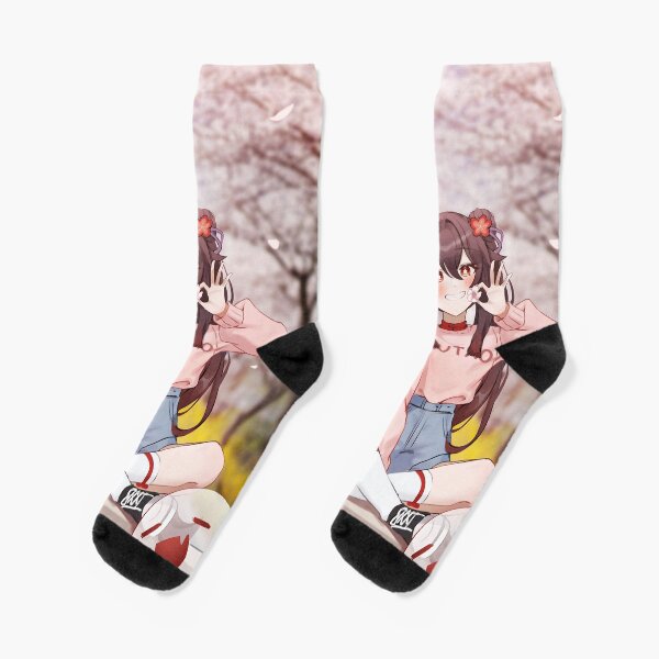 "Sakura Falling Hu Tao Genshin Impact" Socks by genshinwaifus | Redbubble