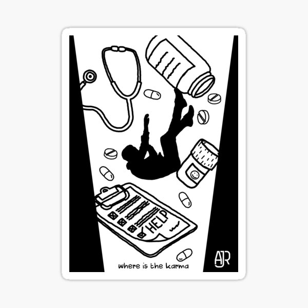 "AJR - Karma" Sticker by Sofex | Redbubble