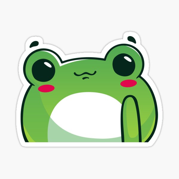 "Waving Hello Happy Frog" Sticker by CatsWCleavers | Redbubble