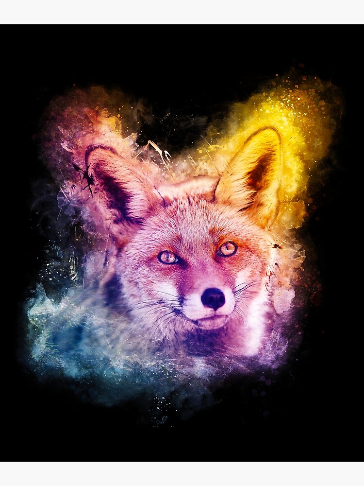"Rainbow Fox Digital Watercolor Art" Poster for Sale by KemeDesign ...