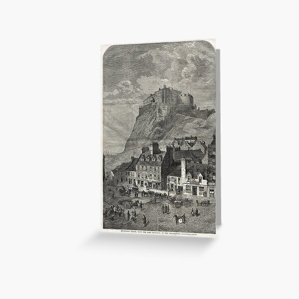 "Edinburgh Castle Old Engraving 1860" Greeting Card by artfromthepast ...