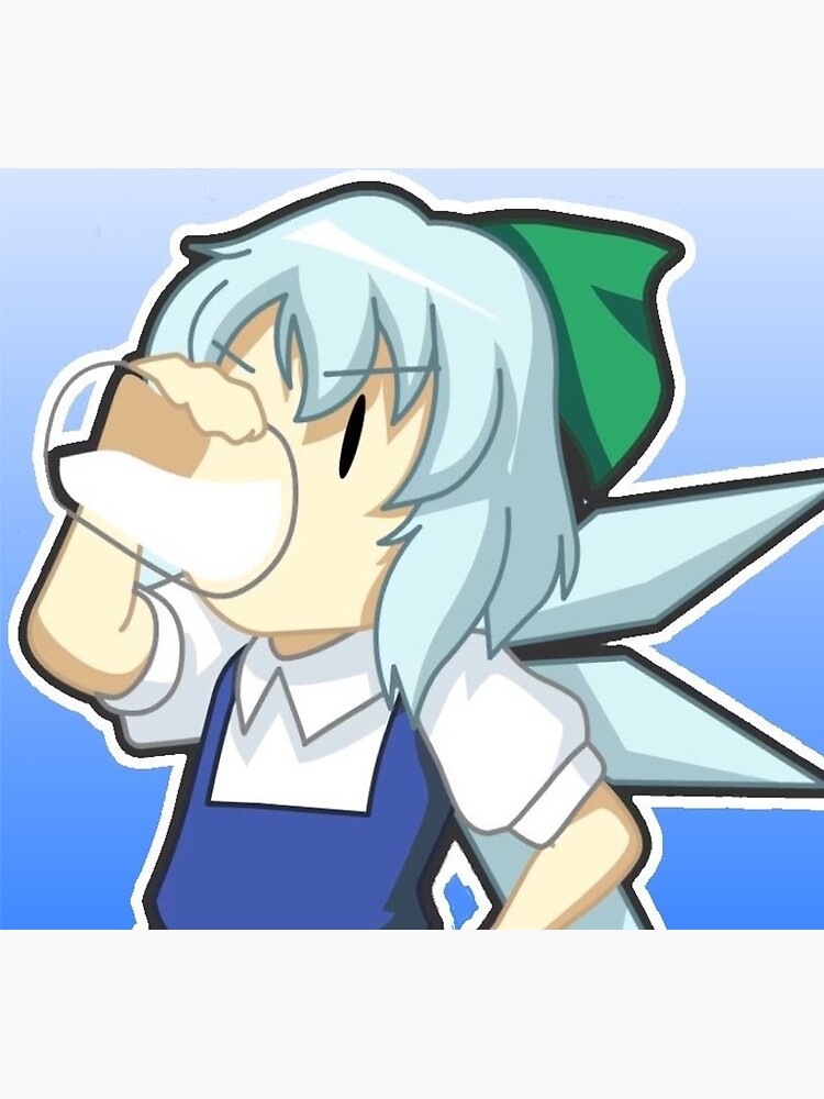 "Cirno Drinking Milk Touhou Project" Sticker for Sale by 1Zaners ...