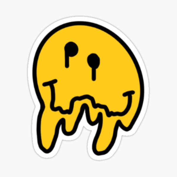 "Drippy Smiley Face" Sticker by JZDrawings | Redbubble