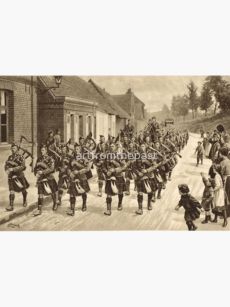 "Highlanders return from Hill 70 1917" Poster for Sale by ...