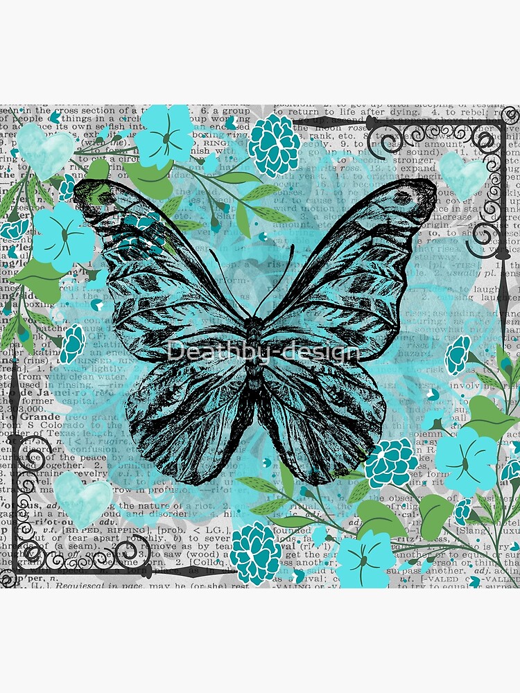 "Blue Butterfly" Poster for Sale by Deathby-design | Redbubble