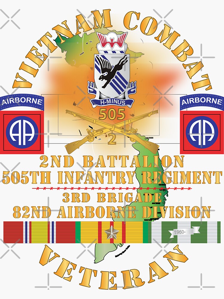 Sticker « Armée Vietnam Combat Vet 2nd Bn 505th Infantry Regiment 3rd ...
