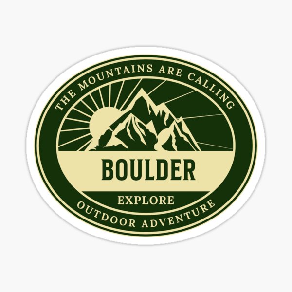 "Cool Emblem Boulder Colorado" Sticker by CattlettArt | Redbubble