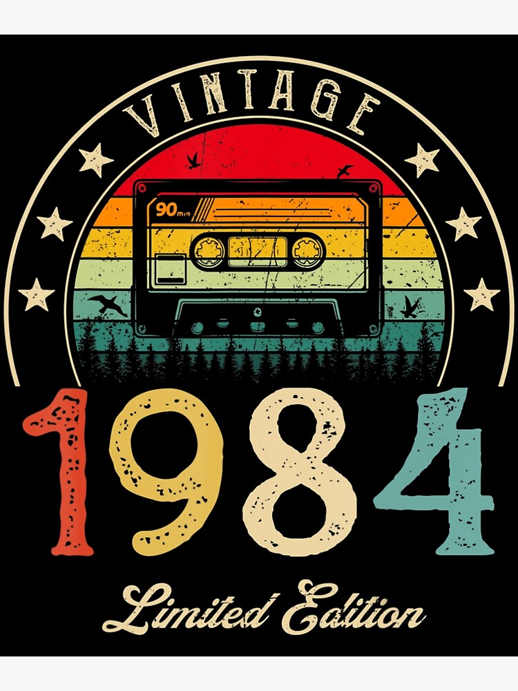 Póster «Vintage 1984 Retro Cassette 1984 38 cumpleaños 38 años» de ...