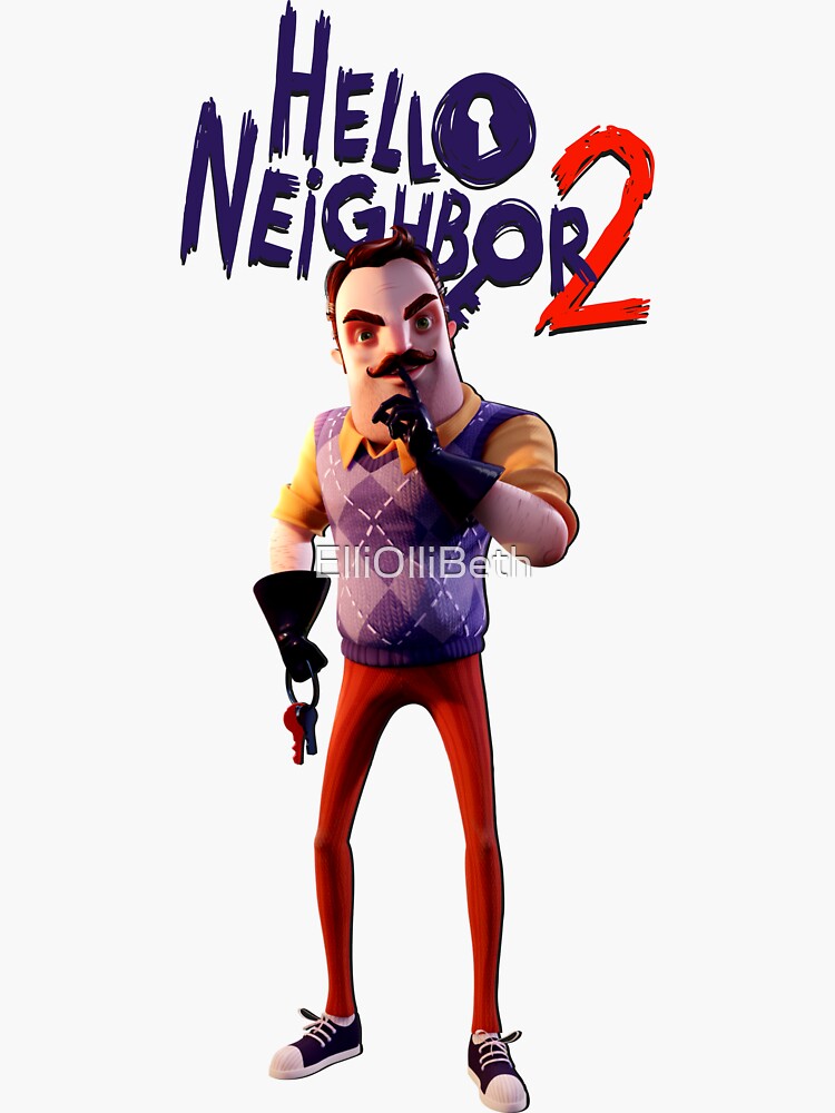 "Stalks Hello Neighbor" Sticker by ElliOlliBeth | Redbubble