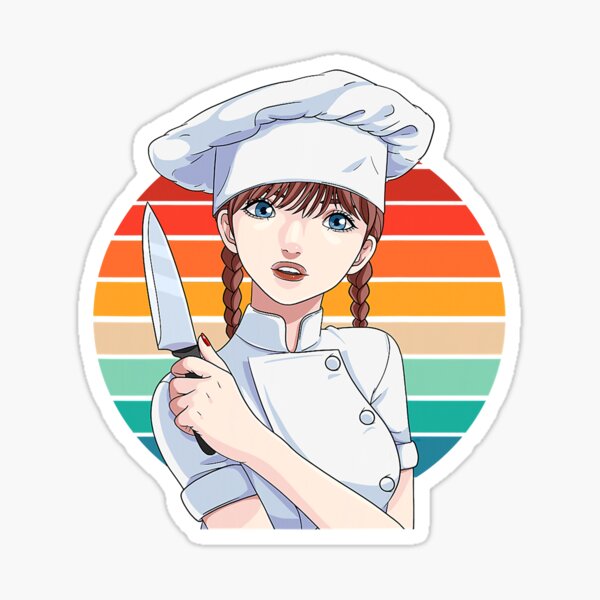 "Female Cook Culinary Kitchen Chef Girl Cooking Gourmet " Sticker by ...