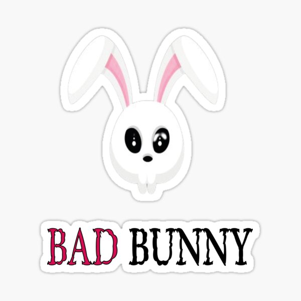 " Bad Bunny Scary Rabbit cool animal " Sticker for Sale by ...