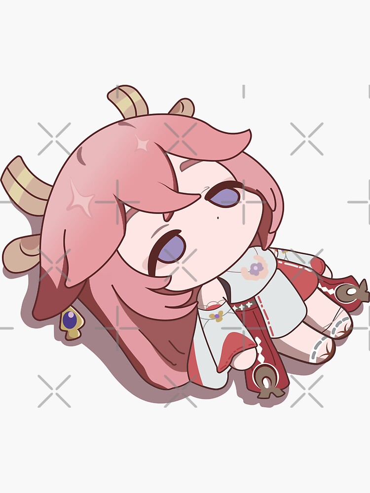 Pegatina «Fallen Yae Miko - Memes divertidos de Genshin Impact» de ...