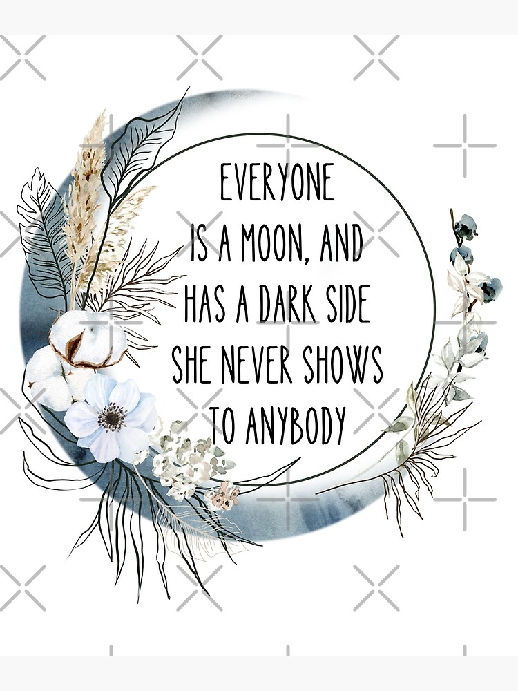 "Everyone is a moon quote by Mark Twain, encouraging quote with a boho ...