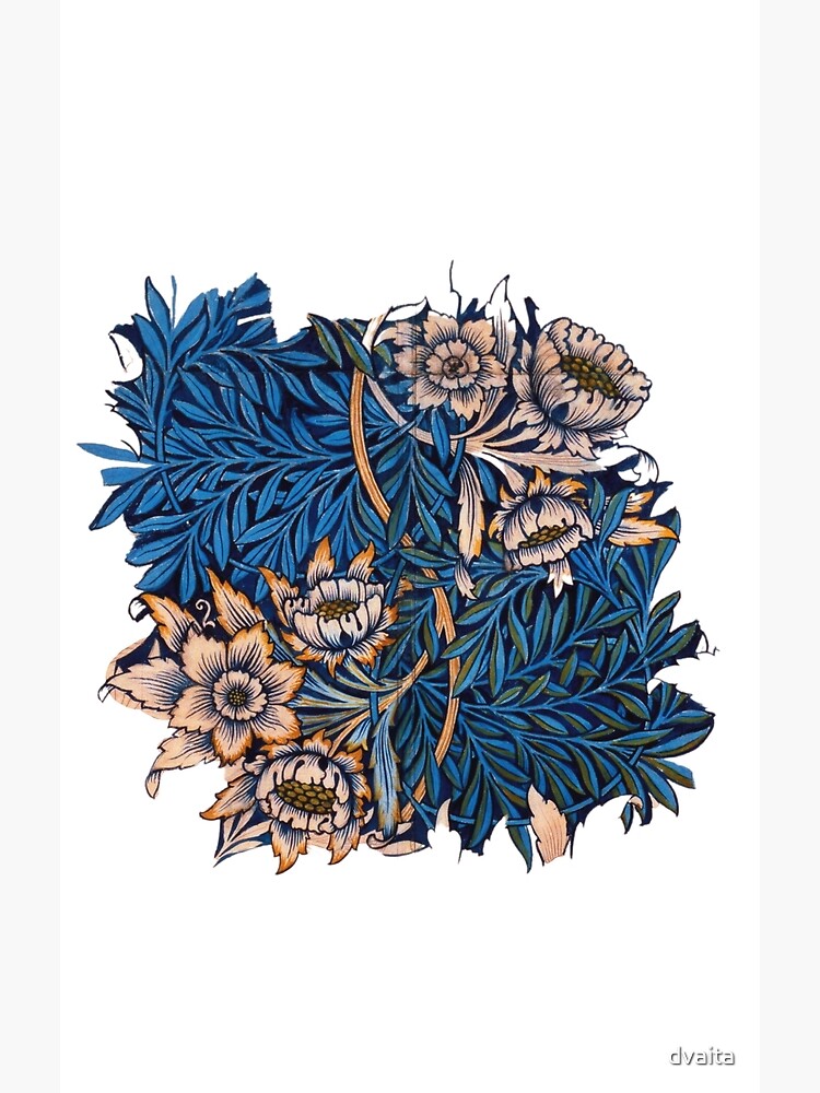 "Tulip and Willow Pattern - Blue-Red" Poster for Sale by dvaita | Redbubble