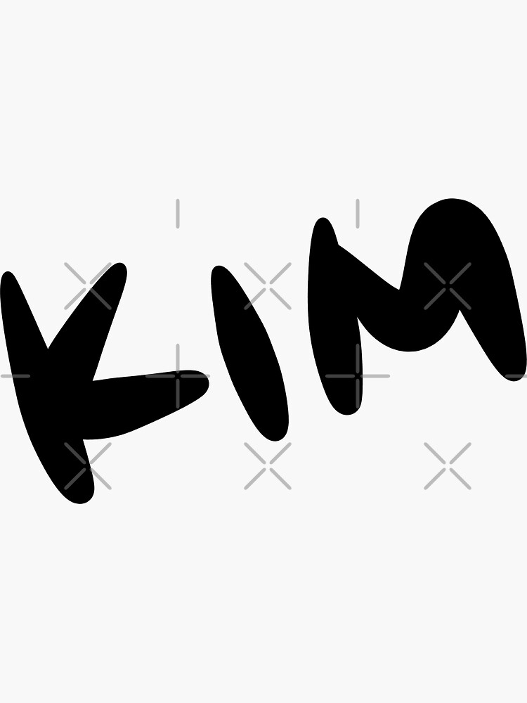 "Kim Name Handwriting Signature in Black Text" Sticker by karen-studio ...