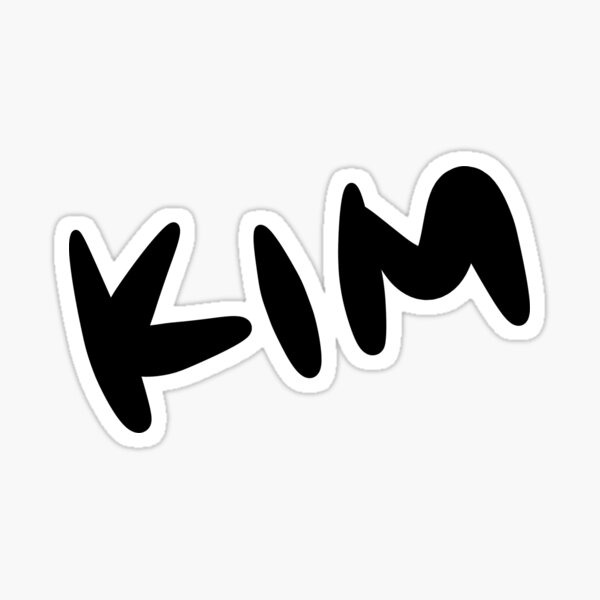 "Kim Name Handwriting Signature in Black Text" Sticker by karen-studio ...