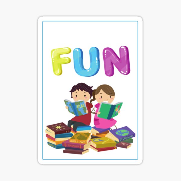 "reading is fun" Sticker by PURLOW | Redbubble