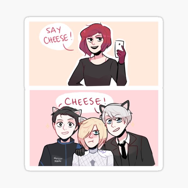 "YOI: SAY CHEESE!" Sticker for Sale by randomsplashes | Redbubble