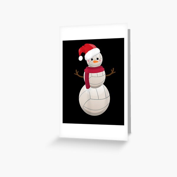 "Funny Christmas Snowman Volleyball Men Women Teams Meme" Greeting Card ...