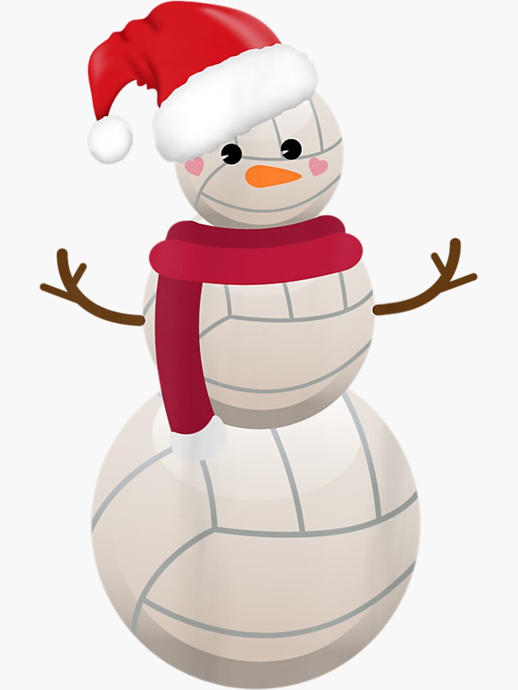 "Funny Christmas Snowman Volleyball Men Women Teams Meme" Sticker for ...