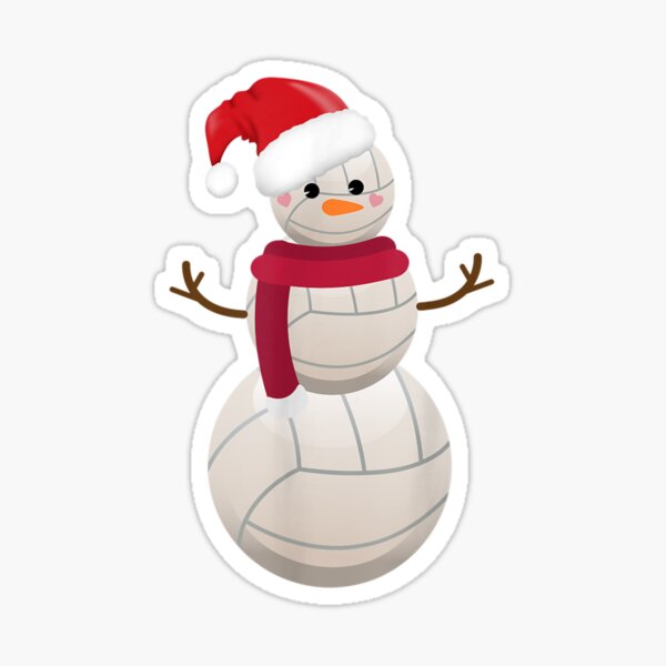 "Funny Christmas Snowman Volleyball Men Women Teams Meme" Sticker for ...